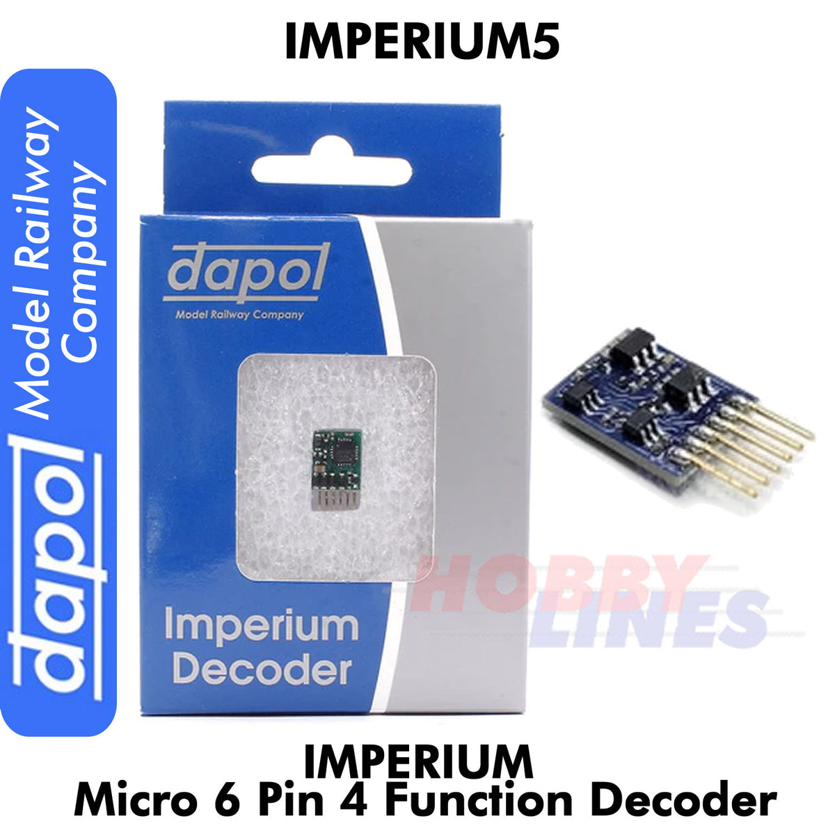 Imperium5 Micro 6 Pin 2 Function Decoder 10x8.4x2.8mm Imperium 5 Dapol – Hobby-lines
