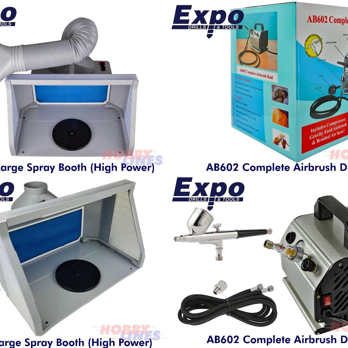 Complete Airbrushing bundle | AB510 Spray booth | AB602 Airbrush Deal – Hobby-lines