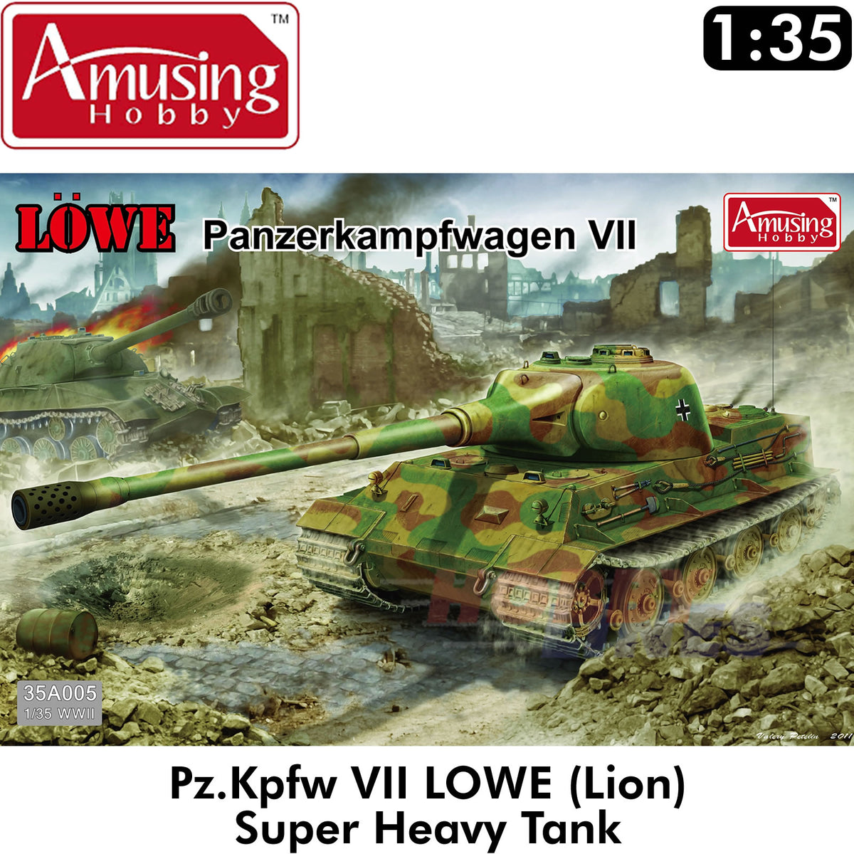 Pz.Kpfw VII LOWE Heavy Tank Panzerkampfwagen 1:35 kit Amusing Hobby 35 ...