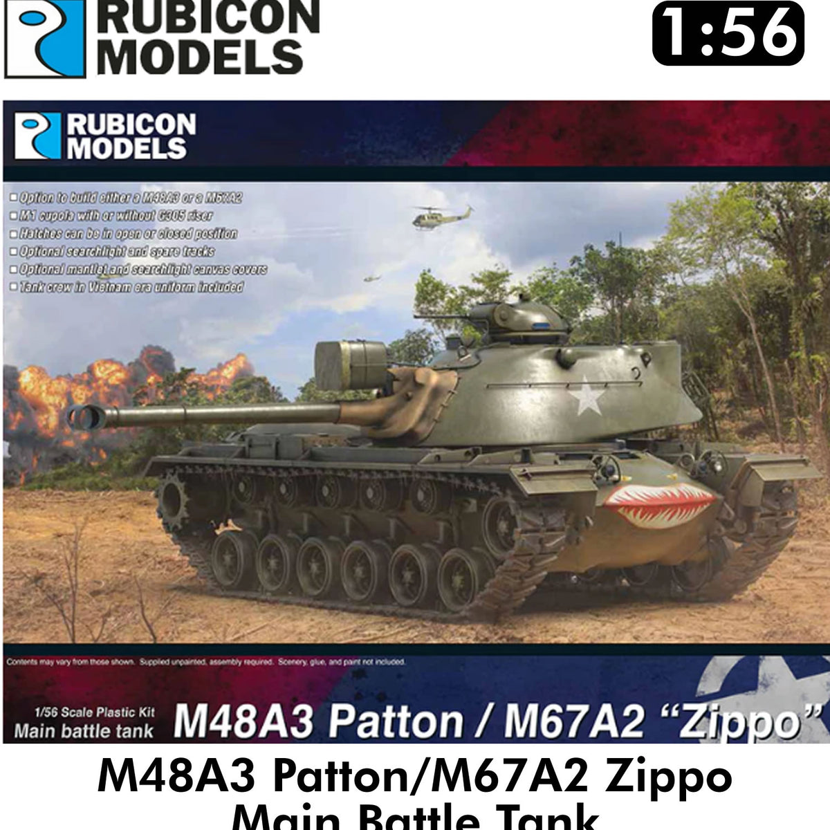 M48A3 PATTON/M67 A2 ZIPPO Main Battle Tank 1:56 | Rubicon Models | 280 – Hobby-lines