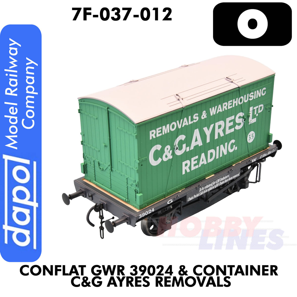 Conflat GWR 39024 & Container C&G Ayres Removals - Wagon | Dapol | 7F ...