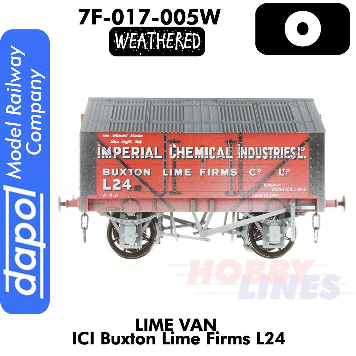 Lime Van ICI Buxton Lime Farms L24 - Weathered - Wagon | Dapol | 7F-01 ...