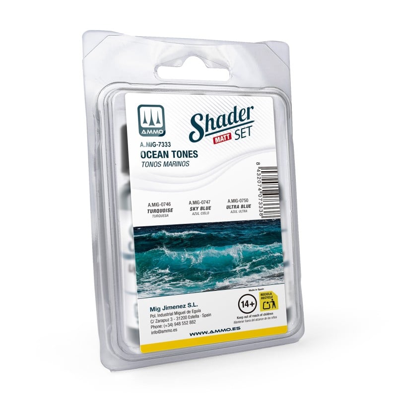 Matt Shader Set - Ocean Tones - 3x17ml | Ammo by Mig Jimenez | MIG7333 ...