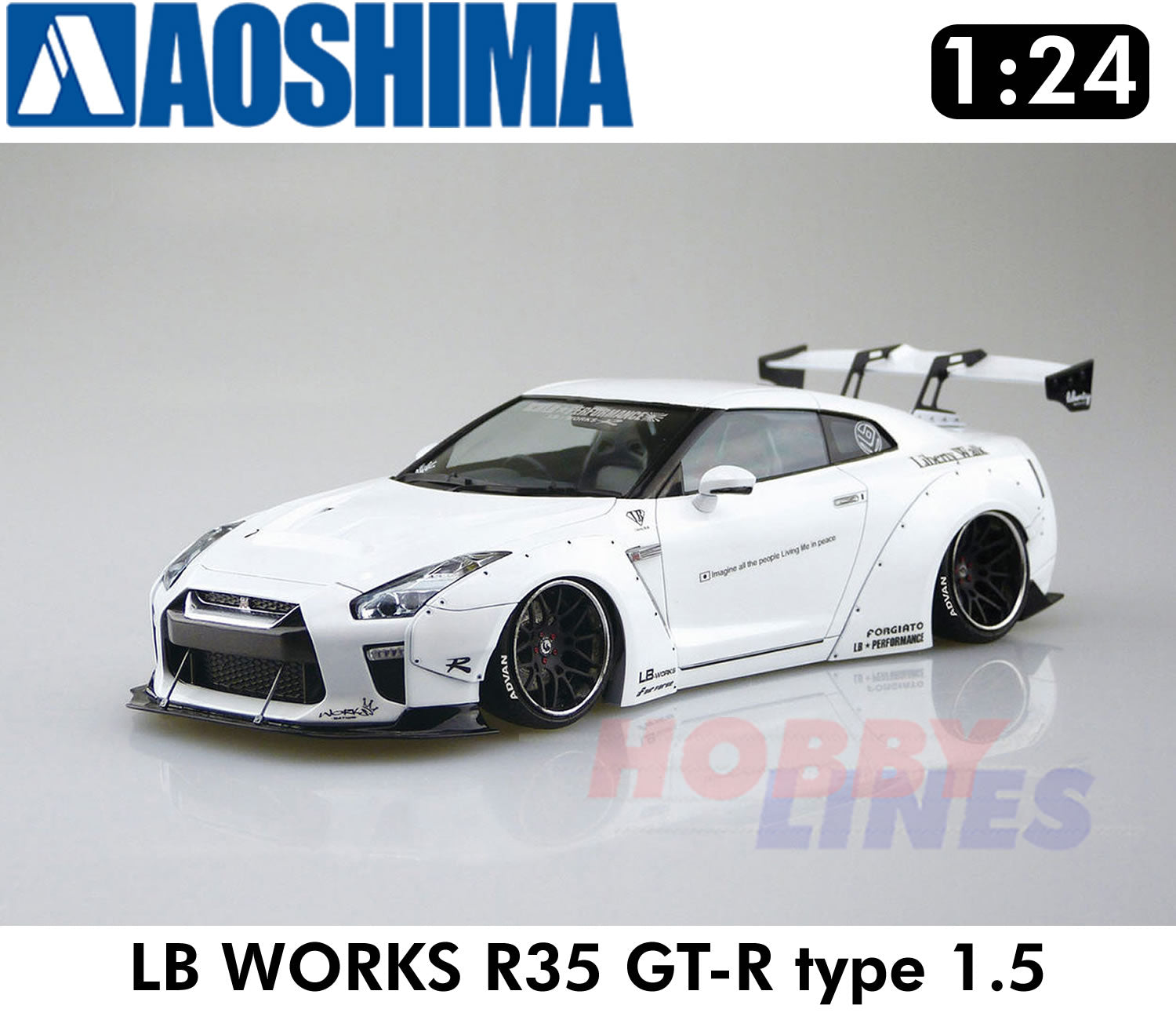 1/24 R35 GT-R LB Works TYPE 1.5(エンジン無し)（Aoshima 1⁄24 Scale Kit 05592 - Liberty Walk LB Works R35 ...