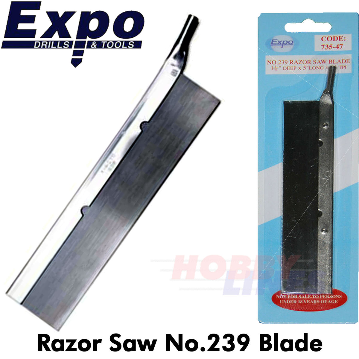 Razor Saw No.239 blade 5.5" long x 1.2" depth 54 teeth per inch Expo T ...