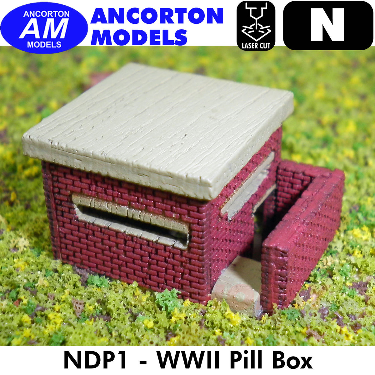 WWII PILL BOX laser cut Ready to Plant N gauge 1:148 scale Ancorton Mo ...