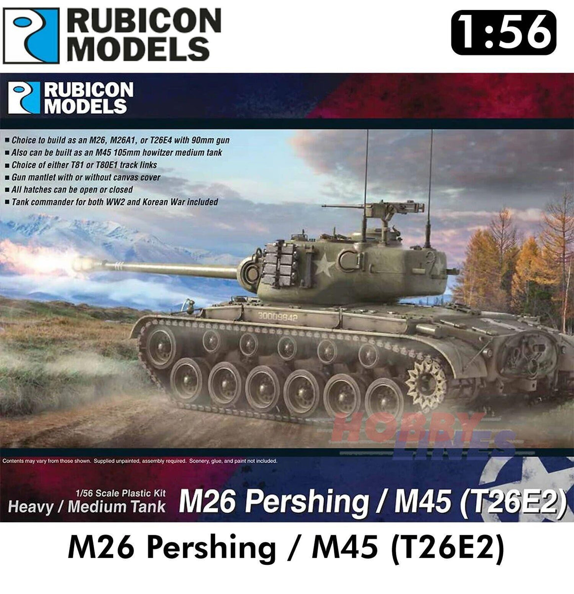 M26 PERSHING TANK M45 T26E2 Heavy Medium 1:56 Rubicon Models 280116 ...